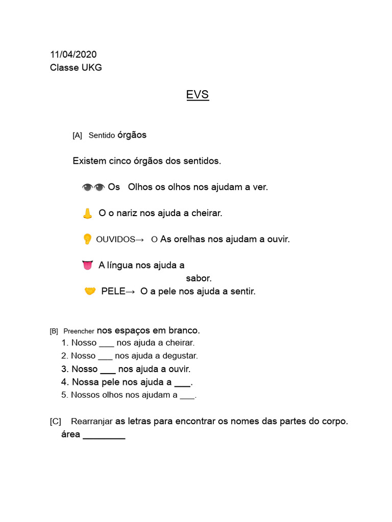 Classe Ukg Evs | PDF