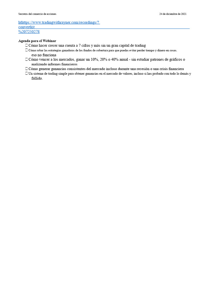 Rayner Teo - Secretos de Trading de Acciones 24.12.21 | PDF