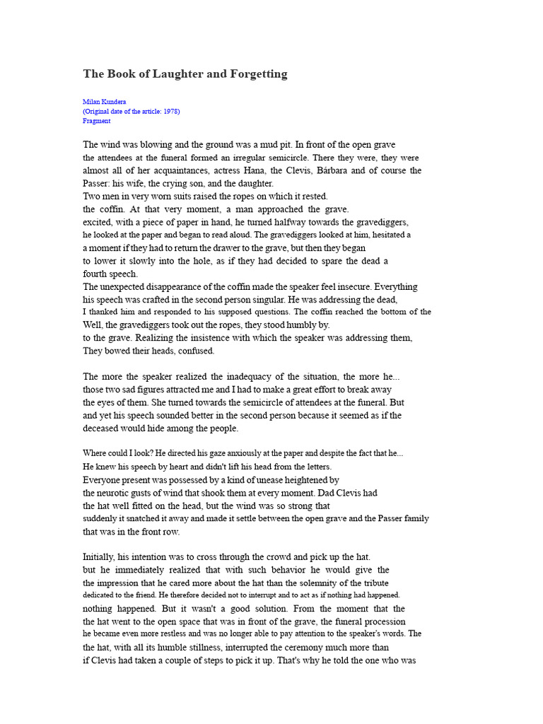 5-The Book of Laughter and Forgetting PDF | PDF