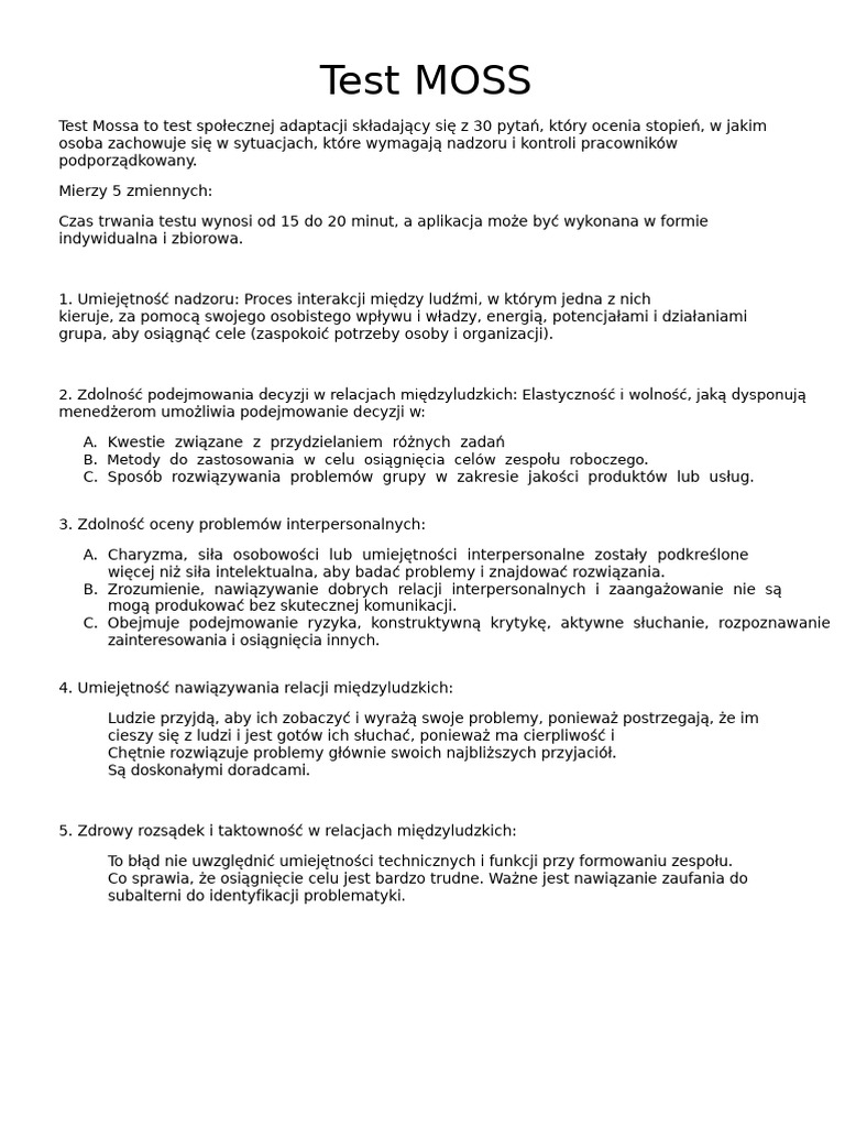Test MOSS | PDF