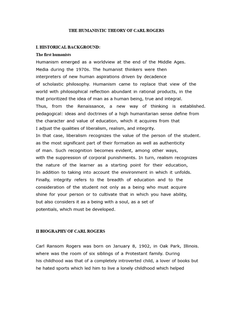 Carl Rogers' Humanistic Theory Explained | PDF | Humanistic Psychology ...