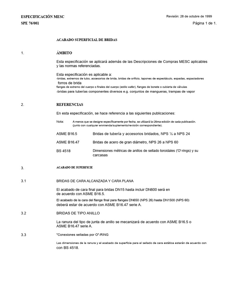 SPE 76-001 (2007) Acabado de Superficie de Bridas | PDF
