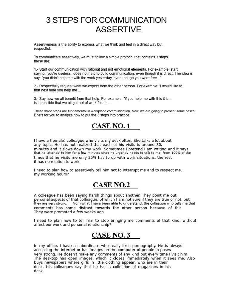 3 Steps To Assertive Communication | PDF | Communication | Behavioural Sciences