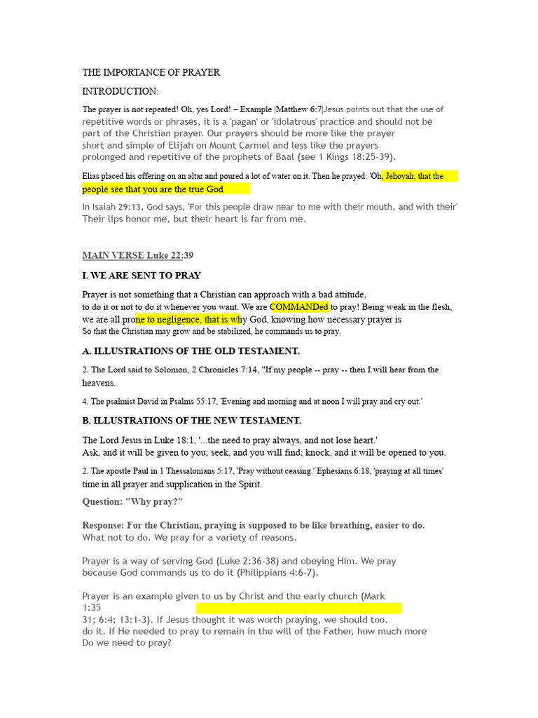 The Power and Purpose of Prayer | PDF | Prayer | Intercession