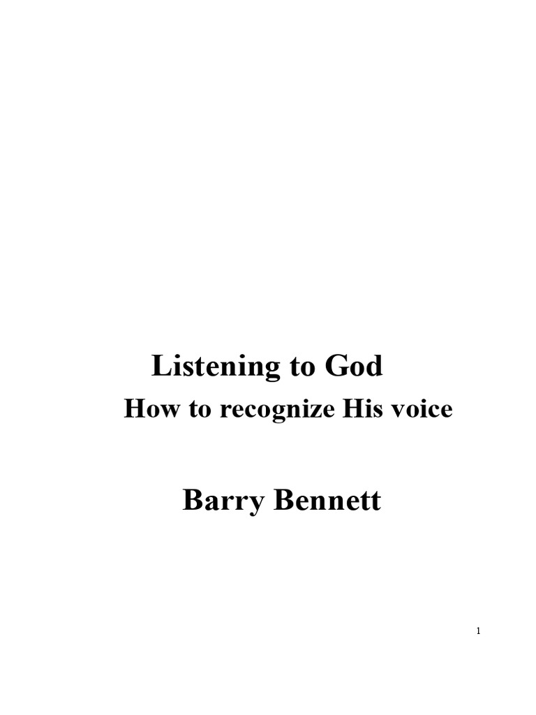 Barry Bennett - Listening To God | PDF | Jesus | Revelation