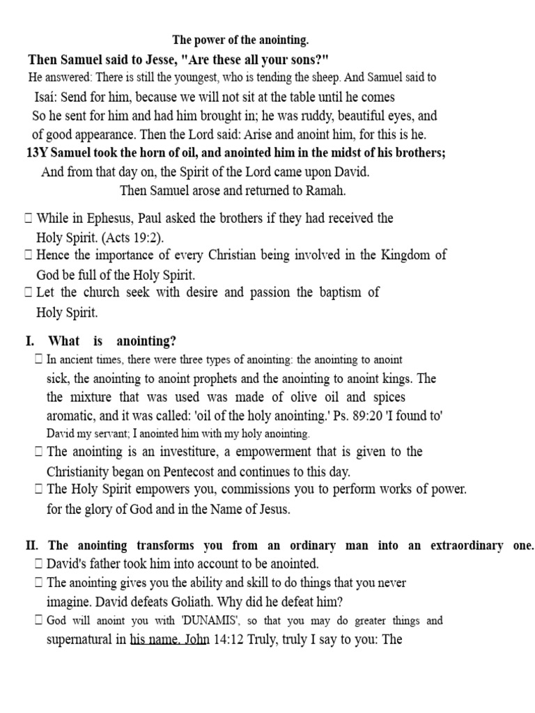 The Power of The Anointing | PDF | Anointing | Samuel