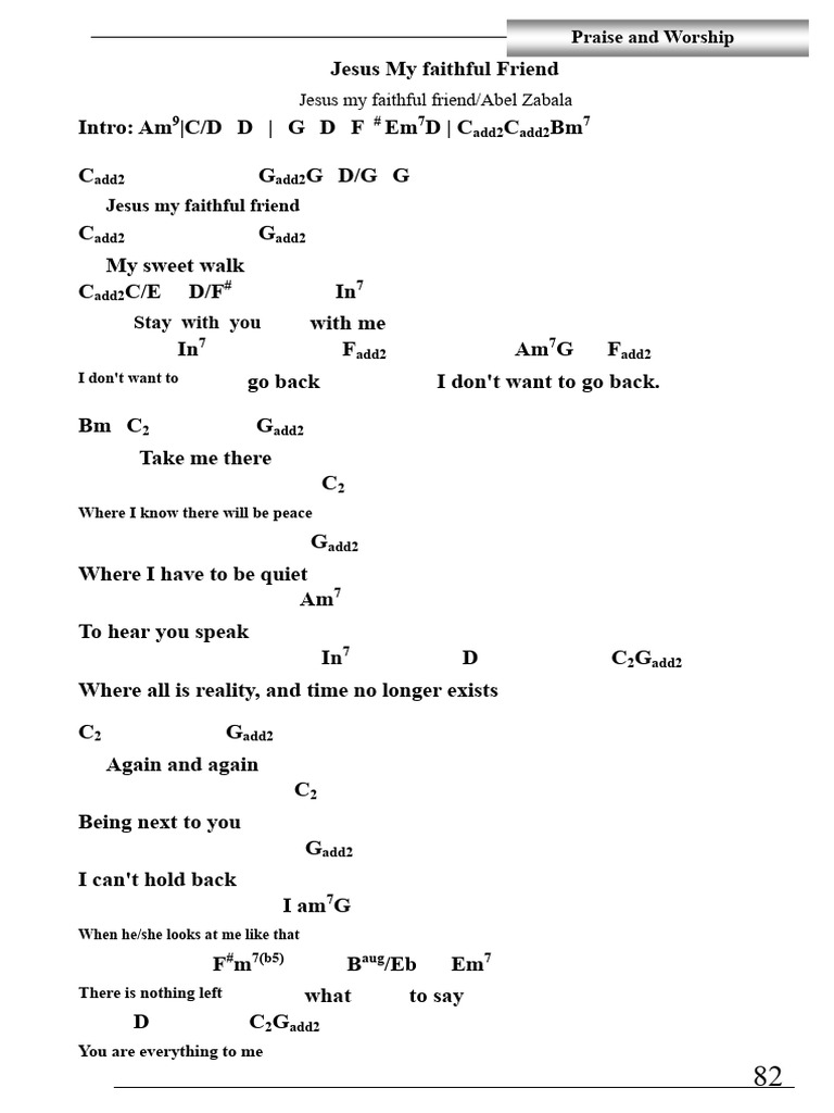 Jesus My Faithful Friend Lyrics | PDF