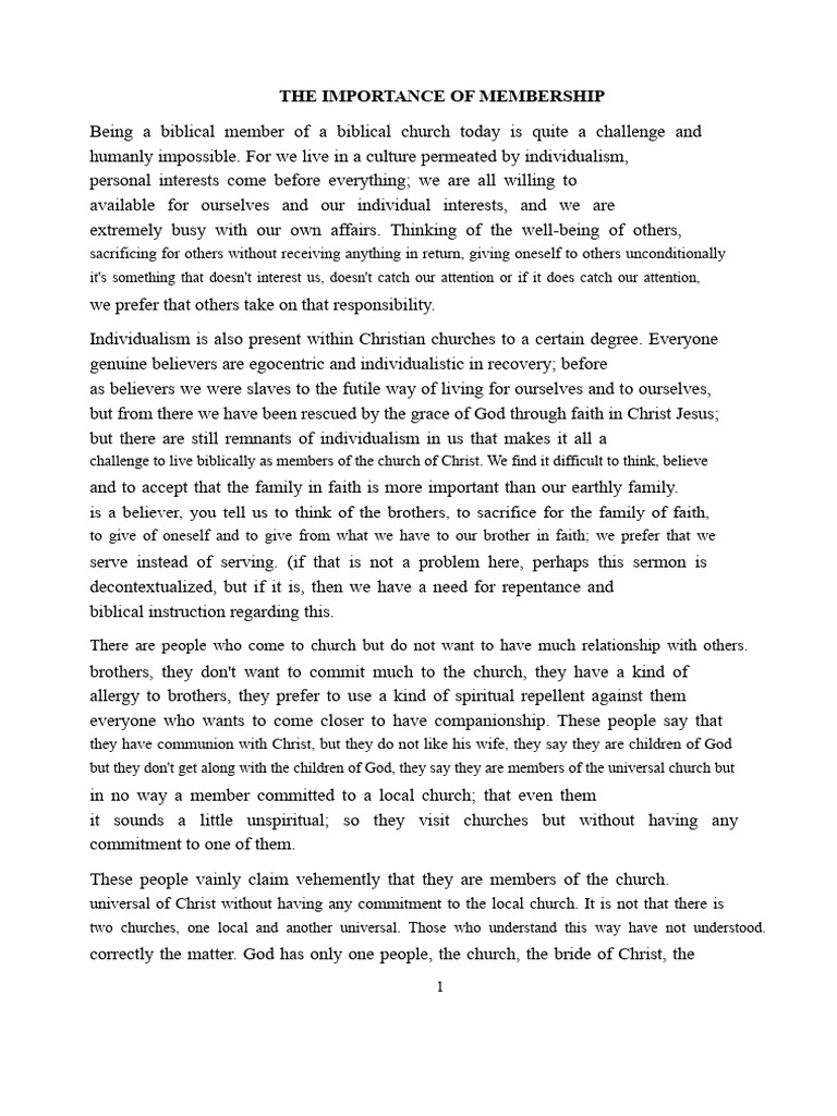 Significance of Local Church Membership | PDF | Jesus | Baptism