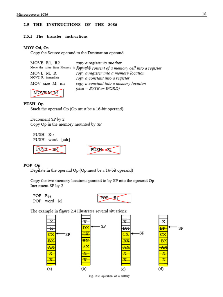 8086 Assembly Instructions | PDF | Bit | Computer Architecture