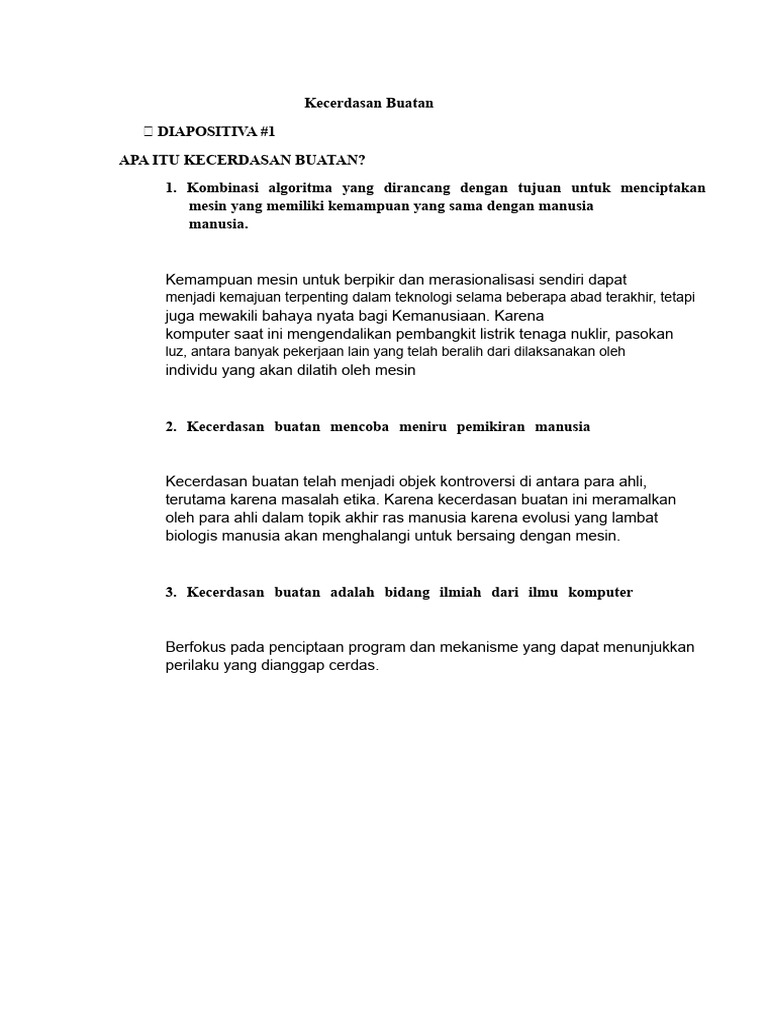 Kecerdasan Buatan | PDF