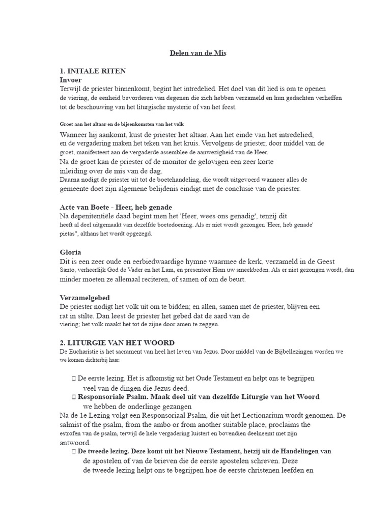 Deelen Van de Mis | PDF