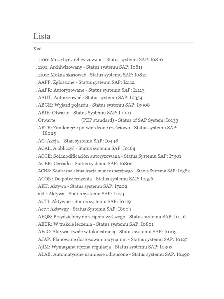 Status Sap | PDF