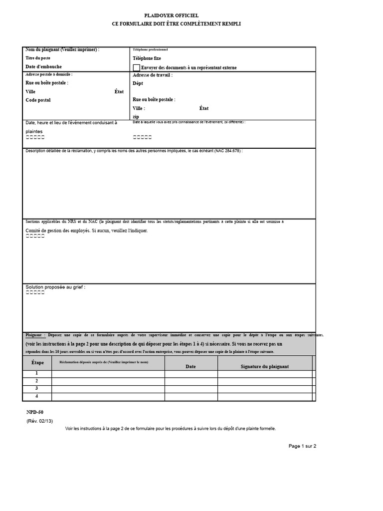 Modèle de Lettre de Plainte | PDF | Plainte