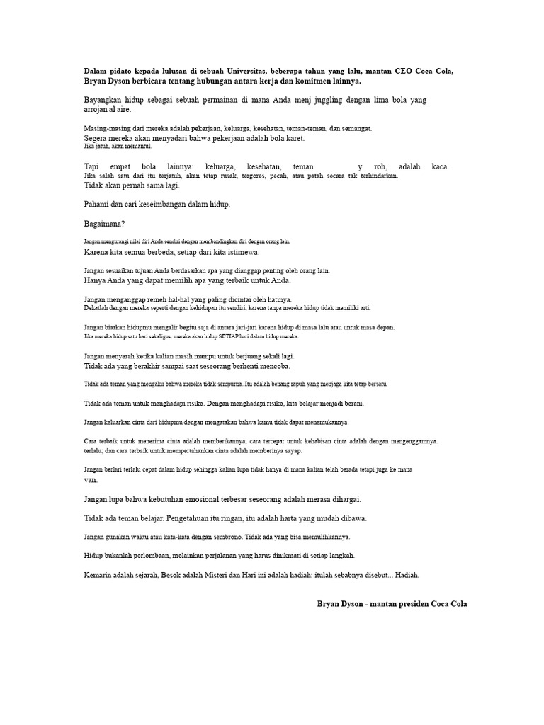 Keseimbangan Hidup Menurut Bryan Dyson | PDF