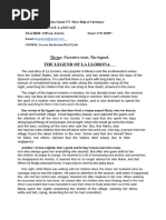 Leyenda - Llorona - Inglés | PDF