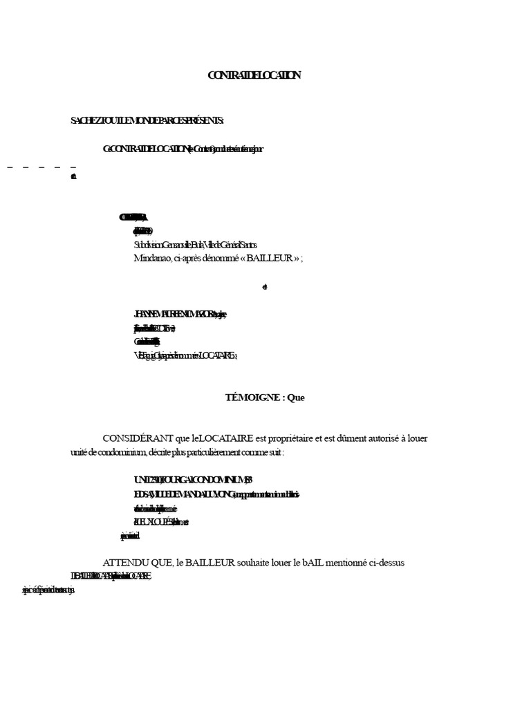 Jhanine Almazora - Contrat de Location | PDF