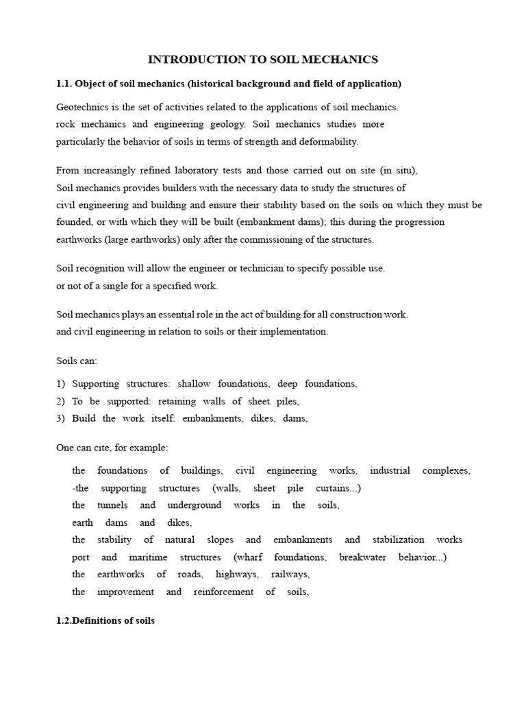 Introduction to Soil Mechanics | PDF | Soil Mechanics | Geotechnical Engineering