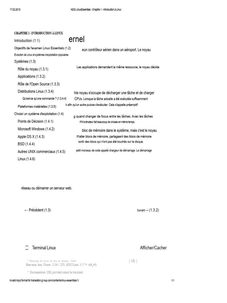 Introduction aux fondamentaux de Linux | PDF | Linux | Kernel (Système ...