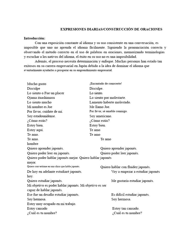 Lección 11 - Expresiones Diarias Importantes | PDF