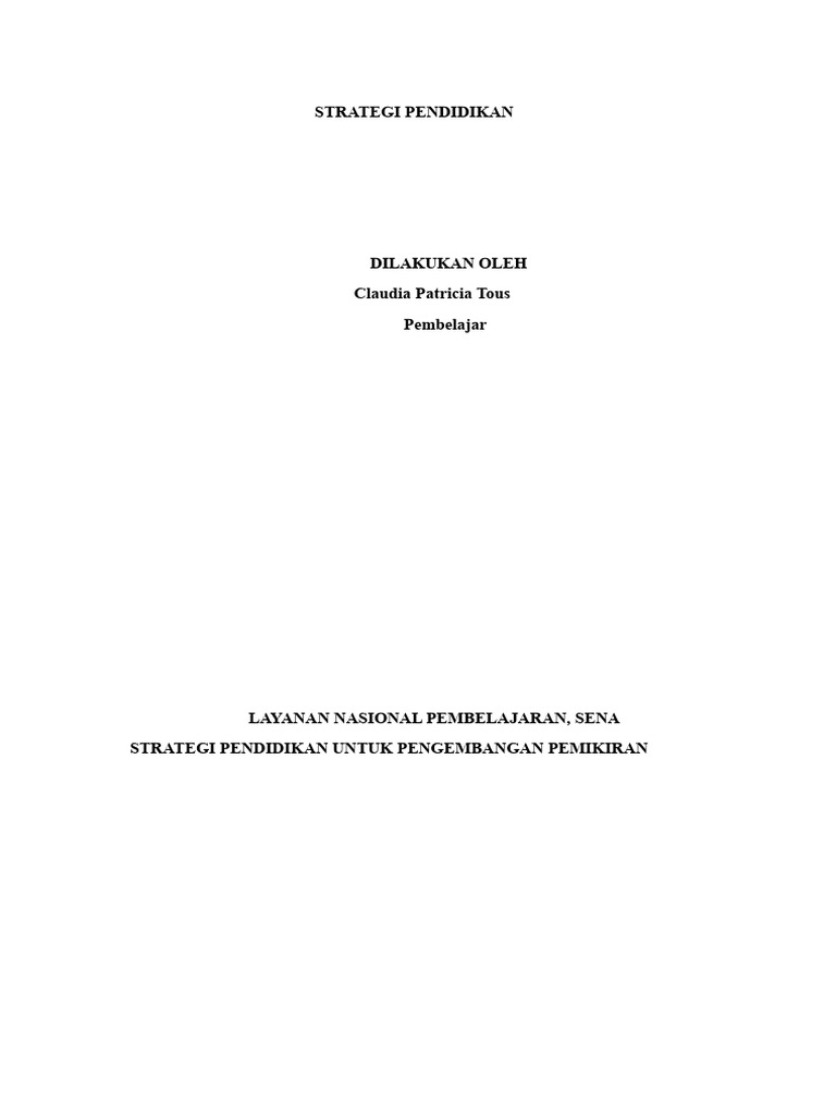Laporan Strategi Pendidikan | PDF