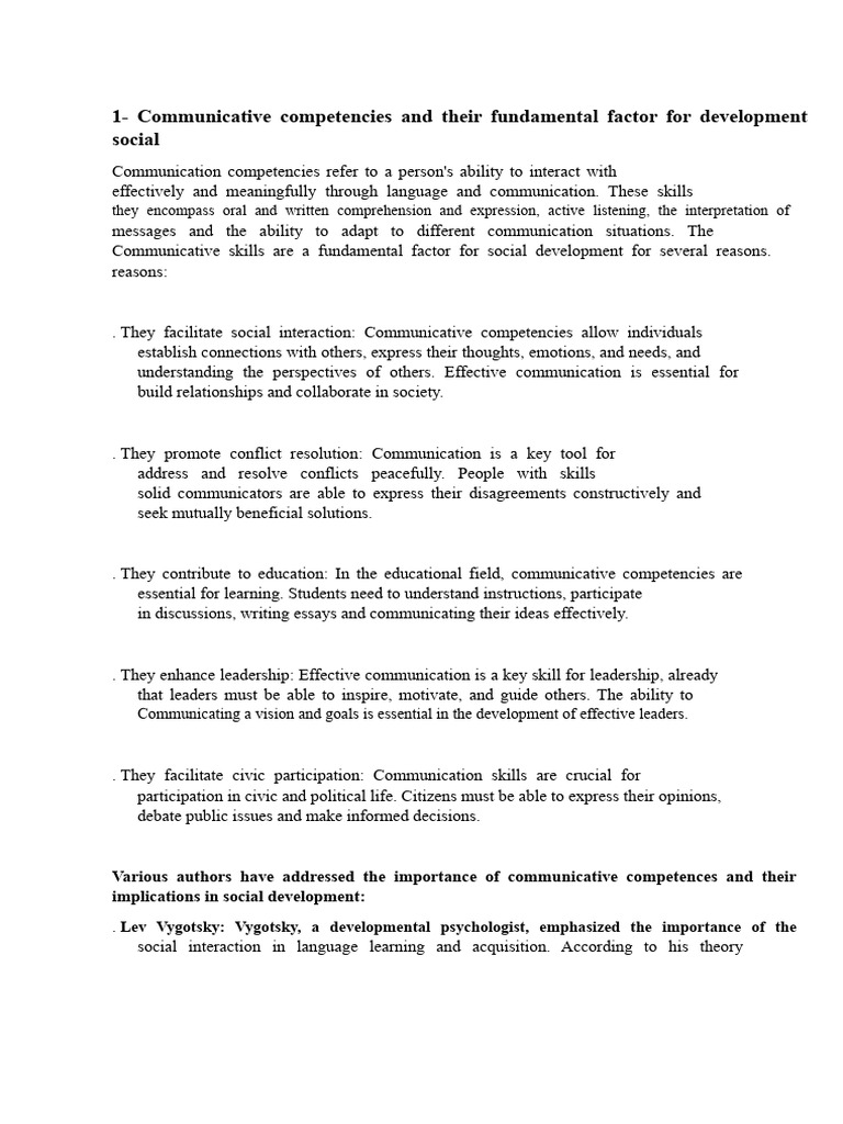 Importance of Communicative Competencies | PDF | Communication | Discourse