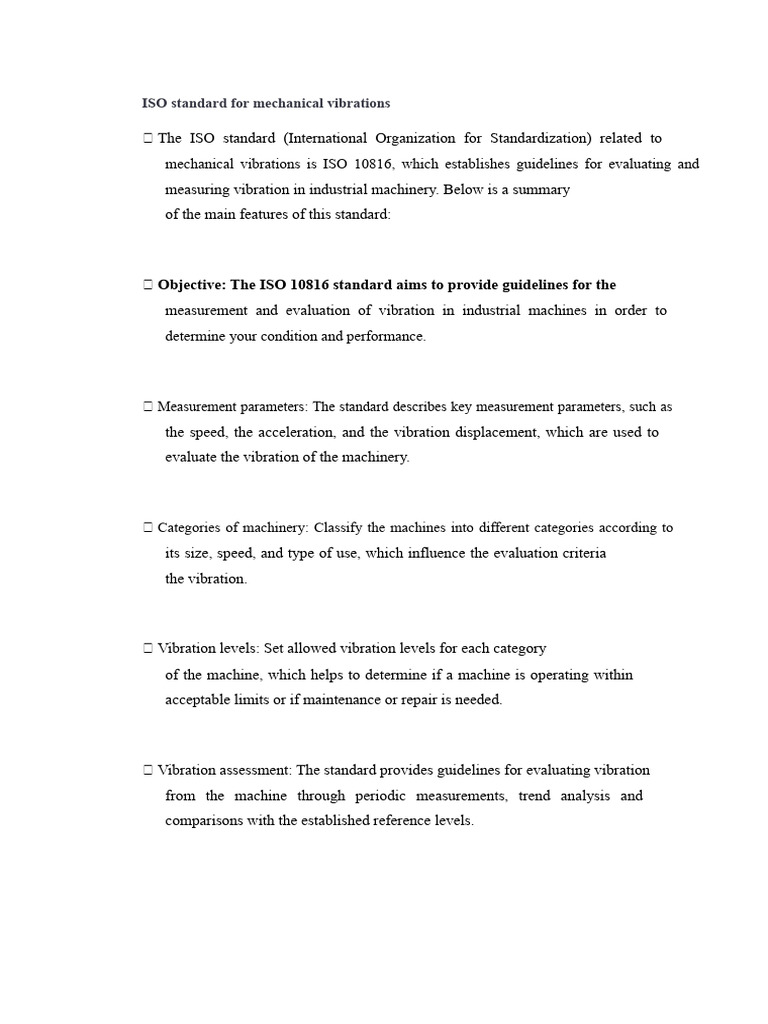 ISO 10816: Vibration Standards Overview | PDF | Oscillation | Spectral ...