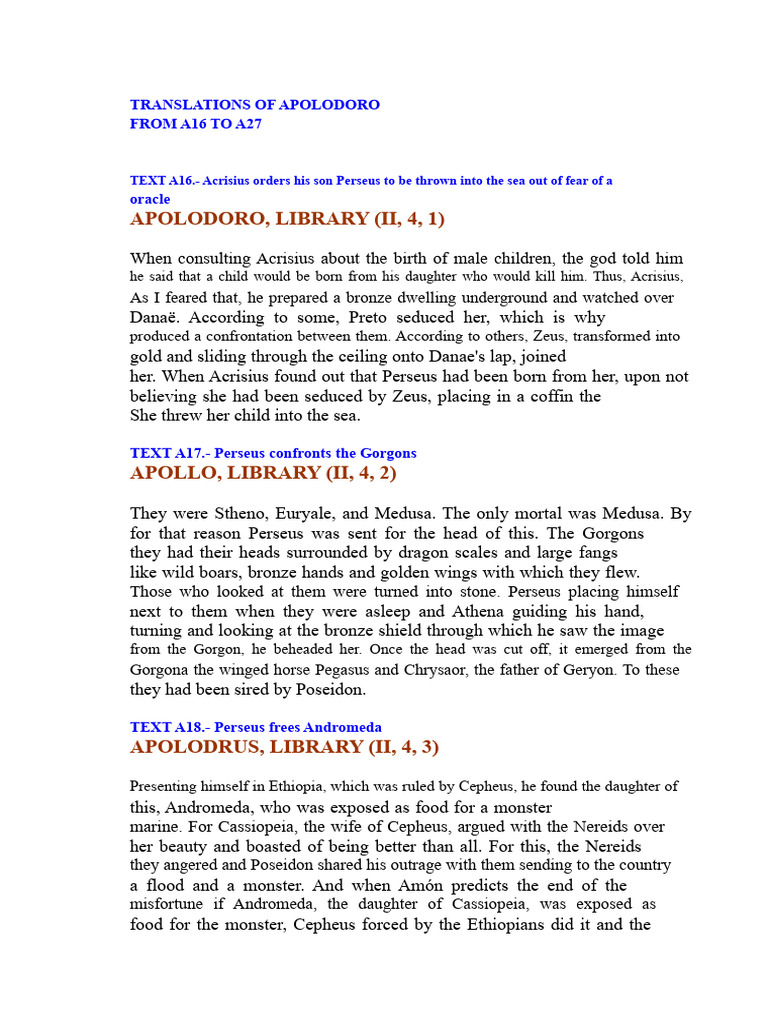 The Greek Myths by Apollodorus Translated A16-A30 | PDF | Theseus ...