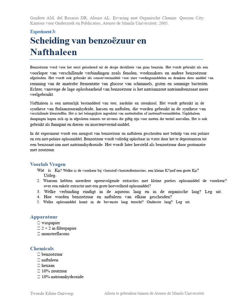 03e Scheiding Van Benzoëzuur en Naftaleen | PDF