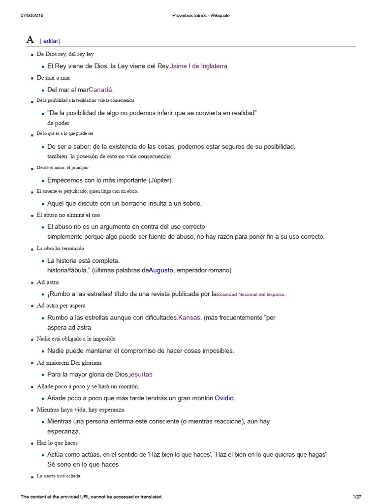 Proverbios Latinos | PDF | Amor