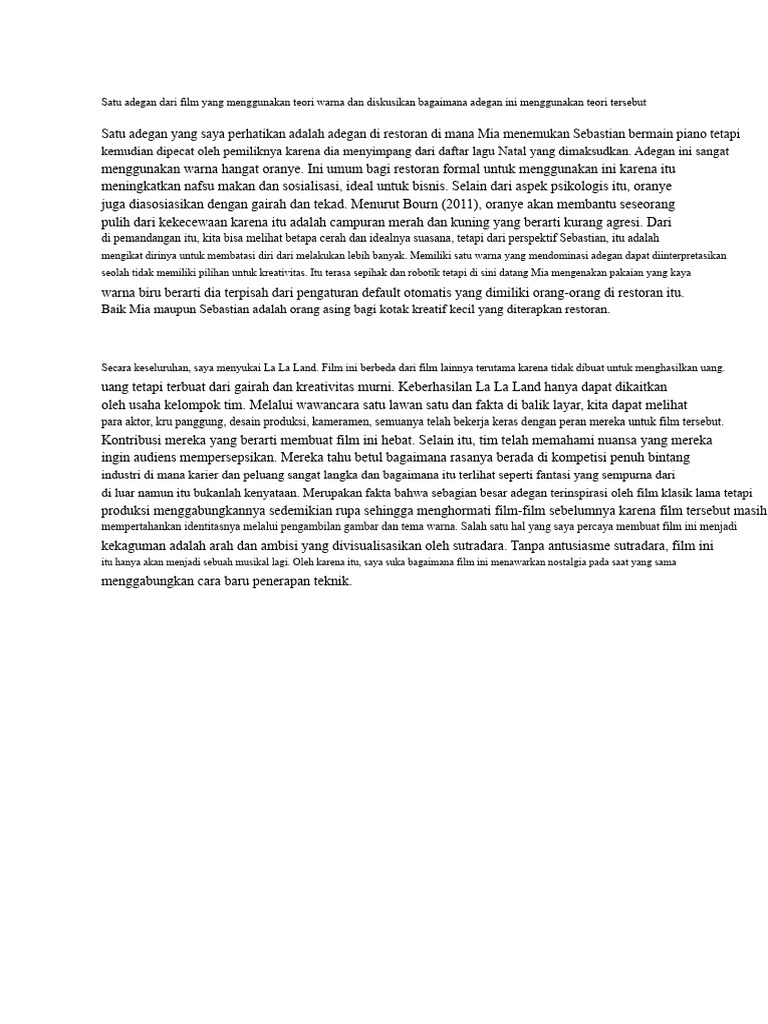 Makalah Reaksi La La Land | PDF