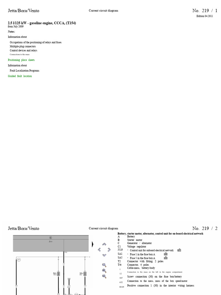 Jetta 2.5 Circuit Diagram Overview | PDF | Electrical Connector | Fuse (Electrical)