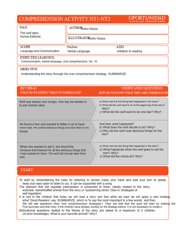 65d07 Planning Summarize Wolf Stew | PDF | Reading Comprehension | Human Communication