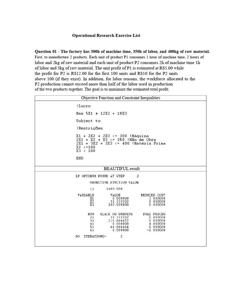 Operational Research Problems for Profit Maximization | PDF