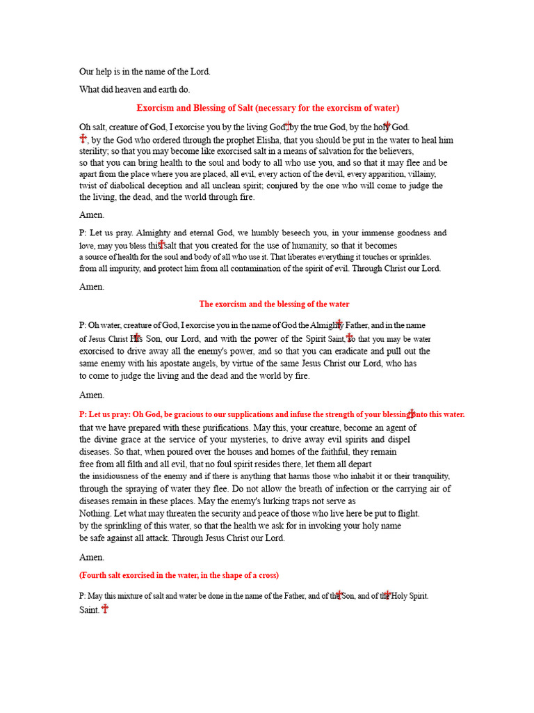 Blessing Salt and Water for Prayer | PDF | Exorcism | Sacraments