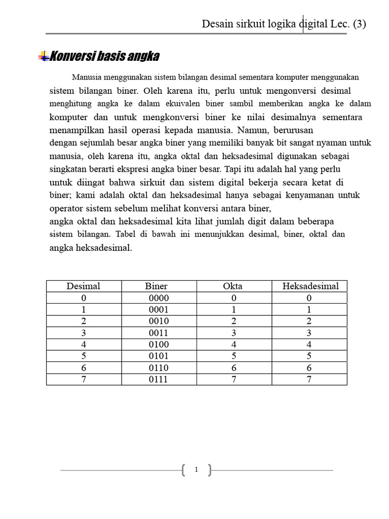 Konversi Basis Angka (Lec3) | PDF