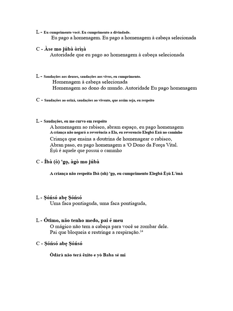 Lázaro Ros Elegguá Letra | PDF | Espiritualidade | Crença e doutrina ...