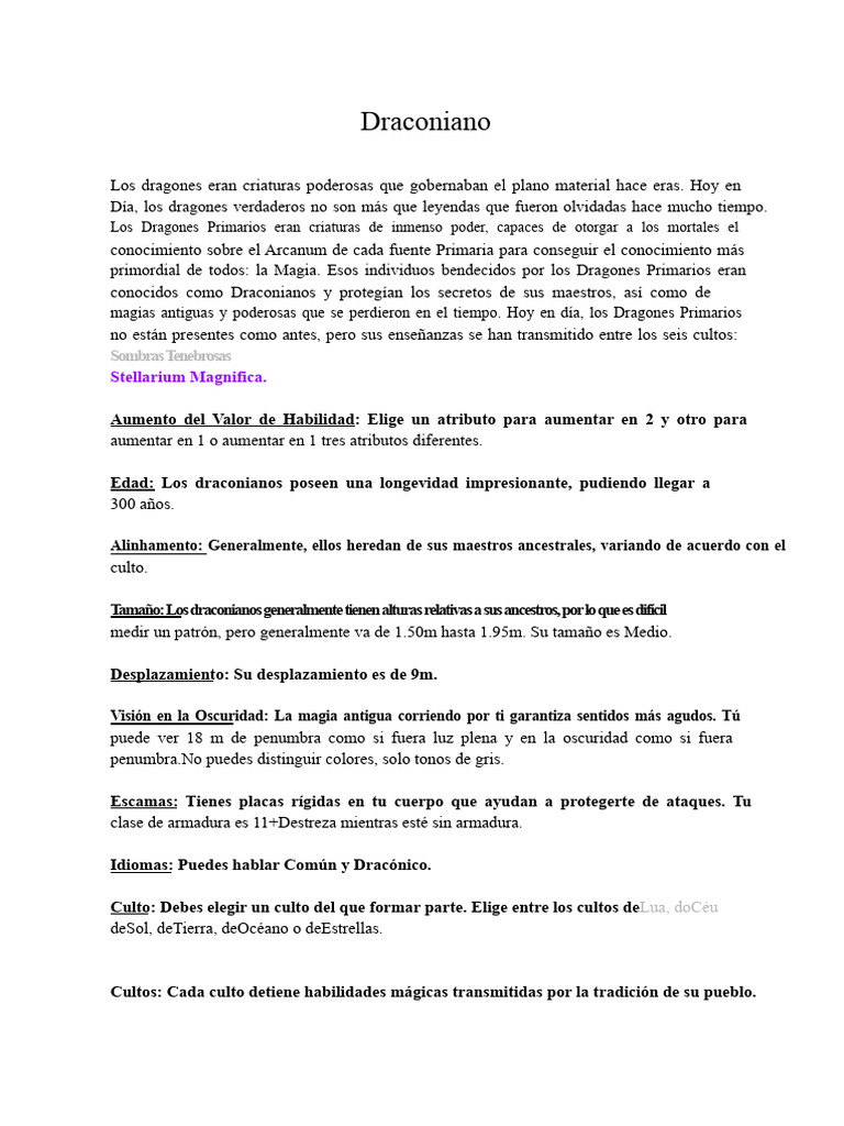 Ancestralidad - Draconianos 1.5 | PDF