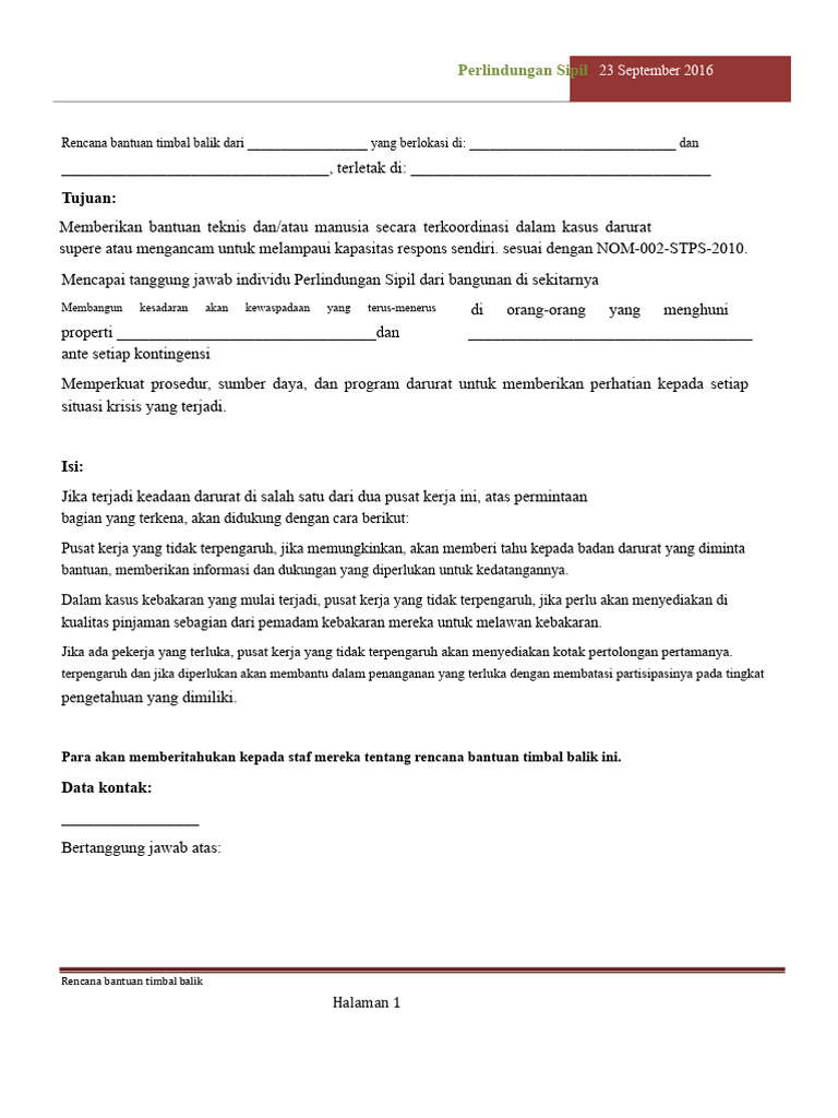 Rencana Bantuan Timbal Balik | PDF