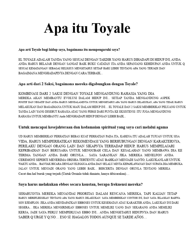 Apa itu Toyale | PDF