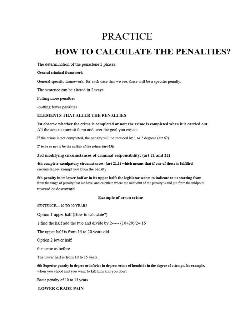 How To Calculate Penalties | PDF | Crimes | Crime & Violence