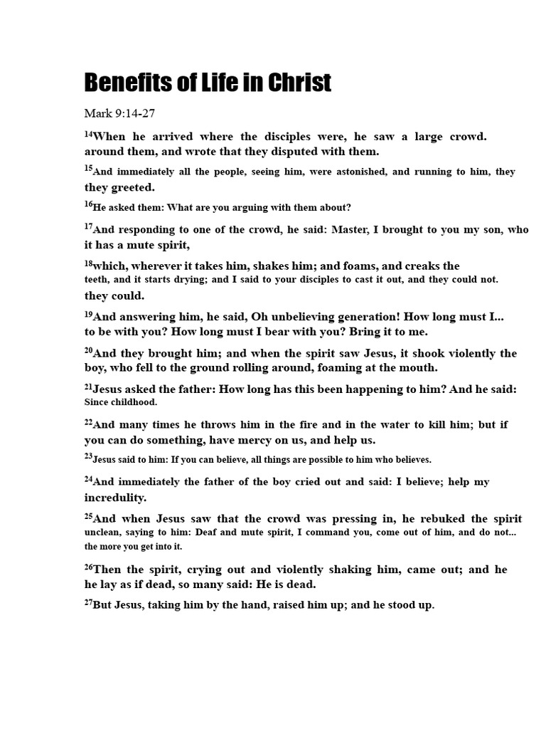 Benefits of Living in Christ | PDF | Jesus | Religious Belief And Doctrine