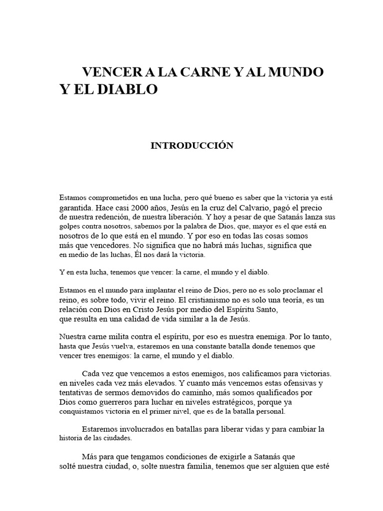 Vencer la Carne, el Mundo y el Diablo | PDF | Satán | Demonios