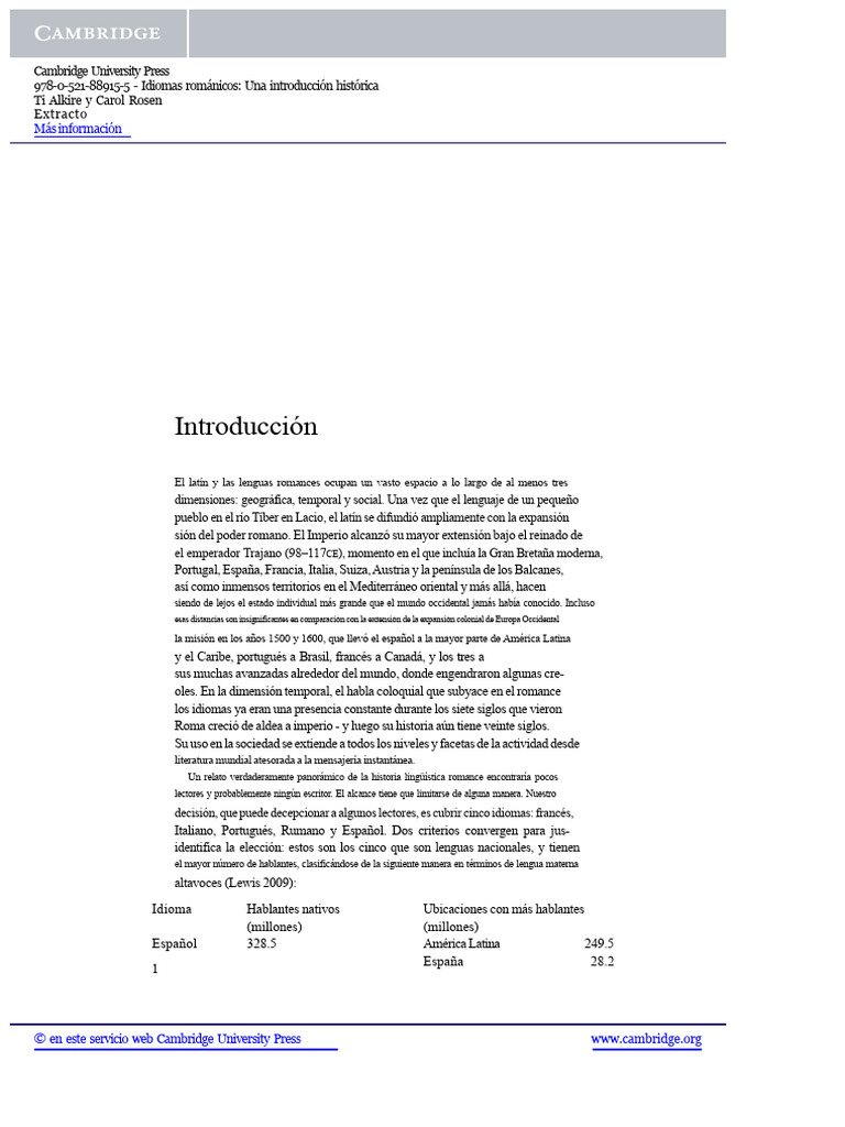 Lenguas Romances: Una Introducción Histórica Cambridge | PDF | Dialecto ...