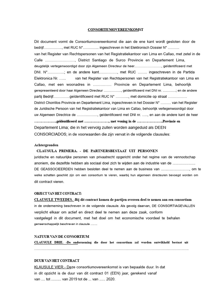 Model Consortium Contract | PDF