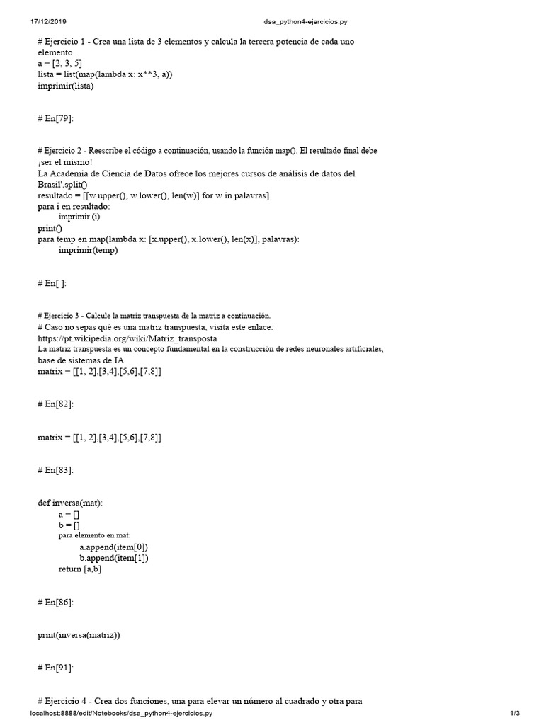 Ejercicios Resueltos de Python | PDF | Python (lenguaje de programación) | Matemáticas Aplicadas