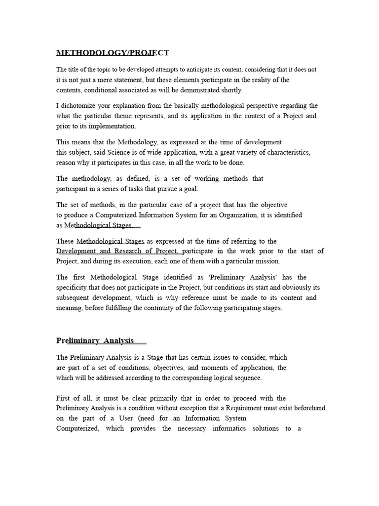 Methodology for Project Development | PDF | Methodology | Risk