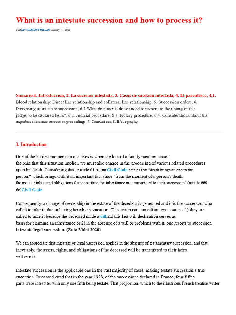 1. What Is an Intestate Succession and How to Process It? _ LP | PDF ...
