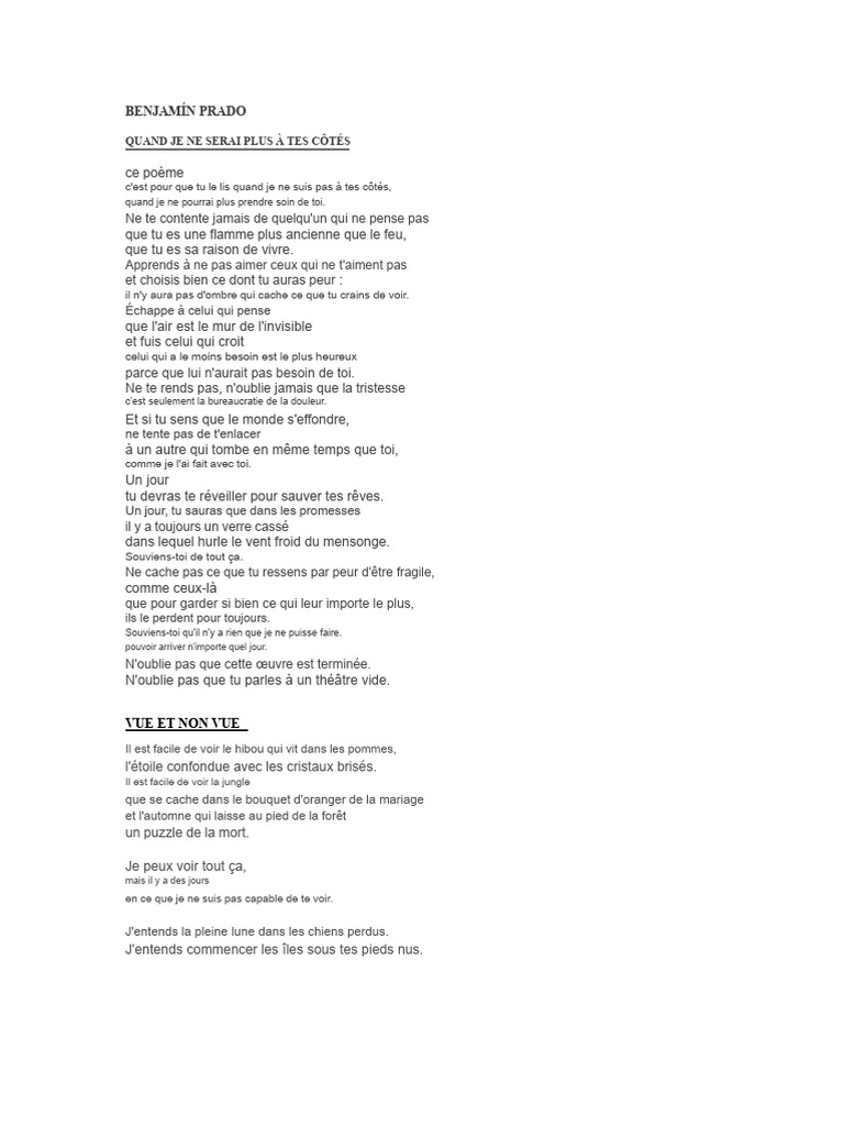 Poèmes sur l'amour et la perte | PDF