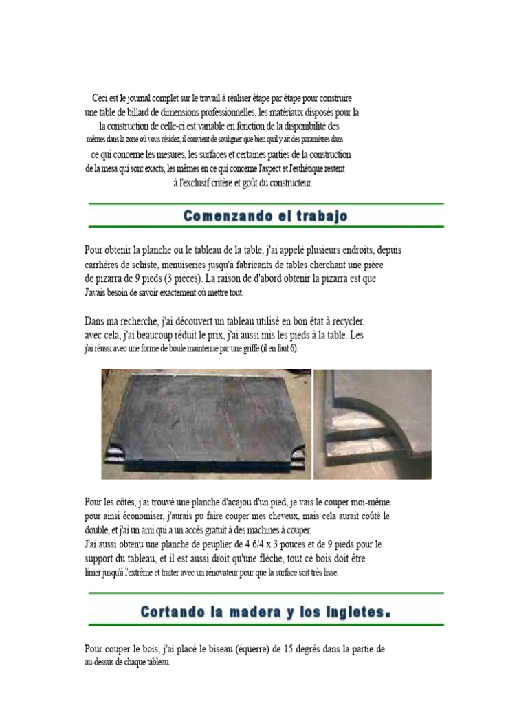 Apprenez À Fabriquer Une Table de Billard Facilement Et Rapidement ...