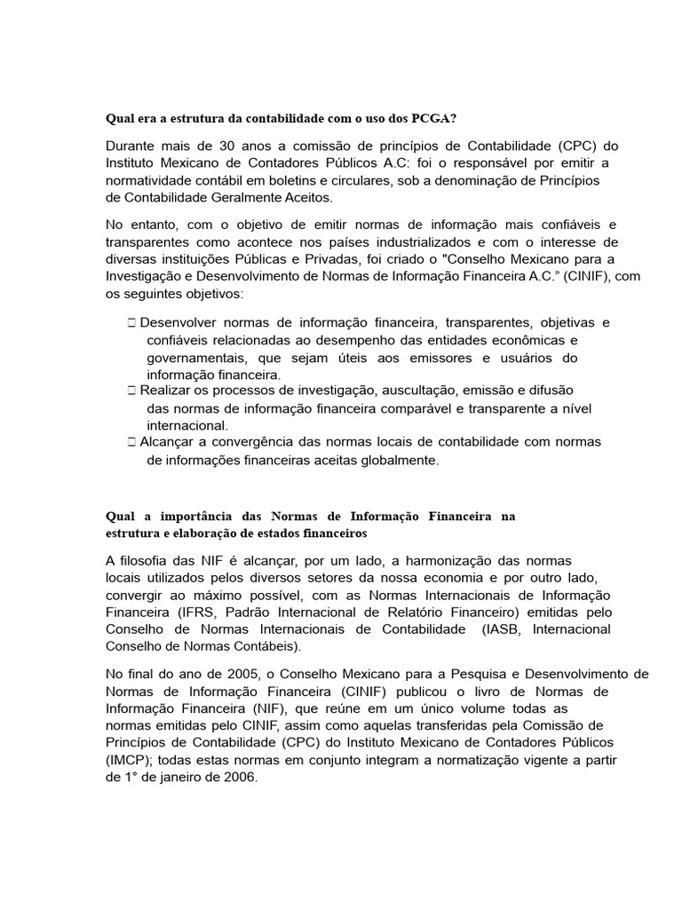 Estrutura da Contabilidade Com O Uso dos PCGA | PDF | Contabilidade | Impostos